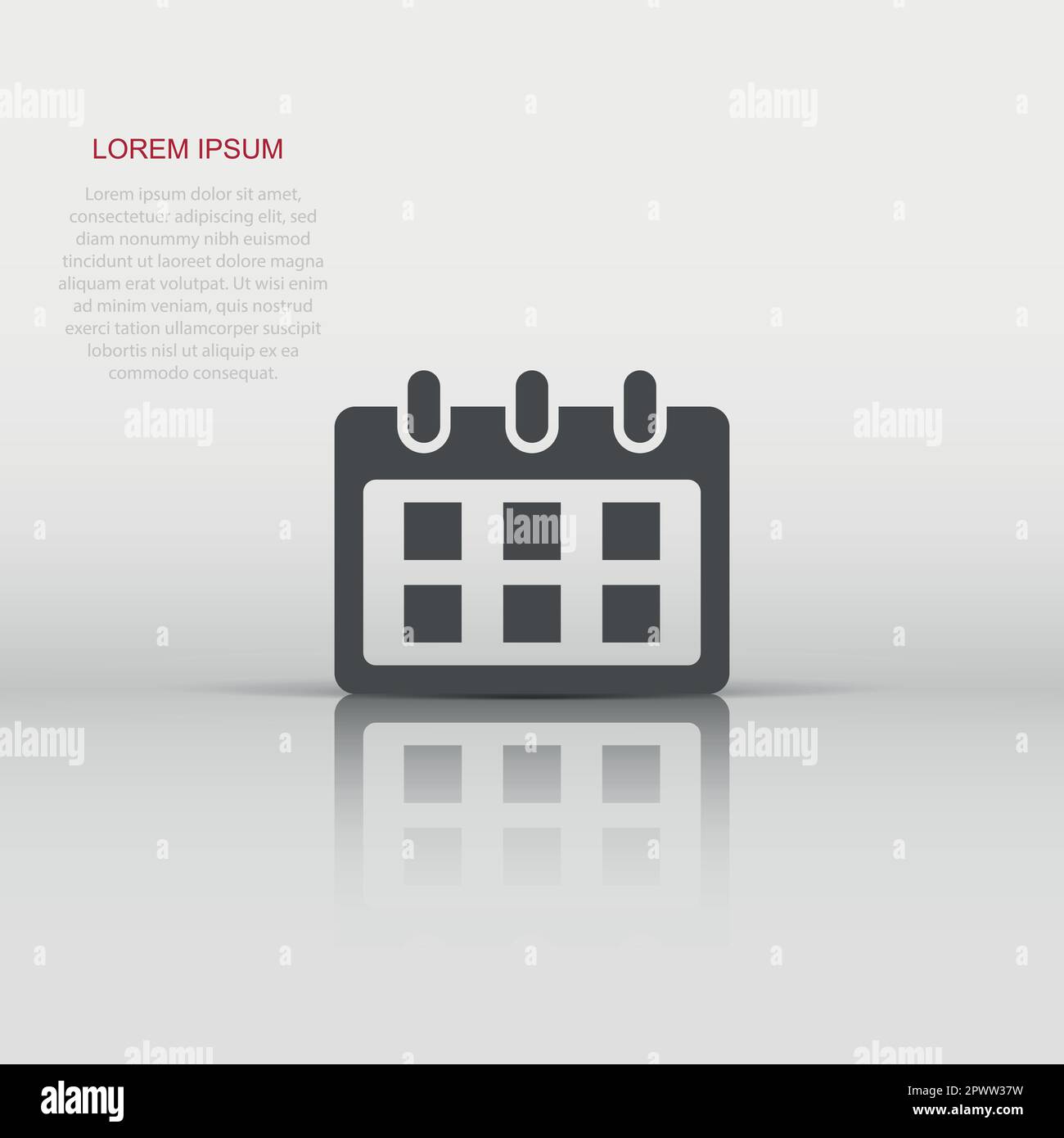 Vector calendar icon in flat style. Reminder agenda sign illustration ...