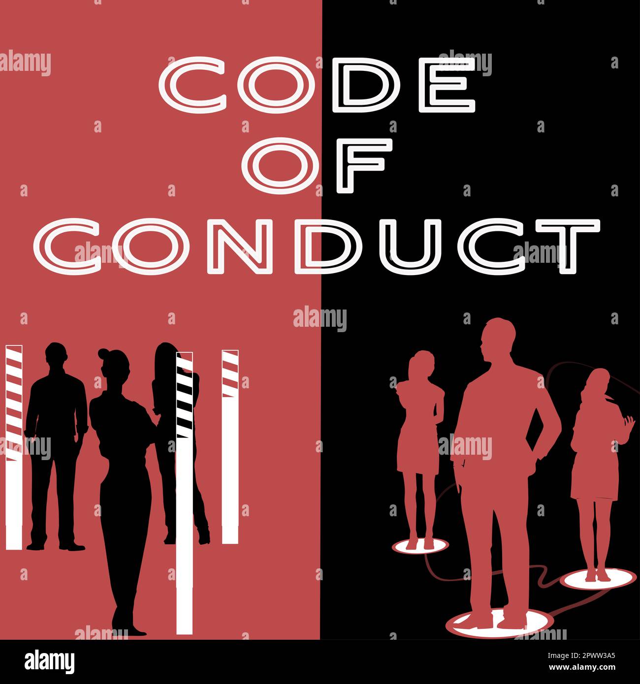 Writing Displaying Text Code Of Conduct Word Written On Ethics Rules