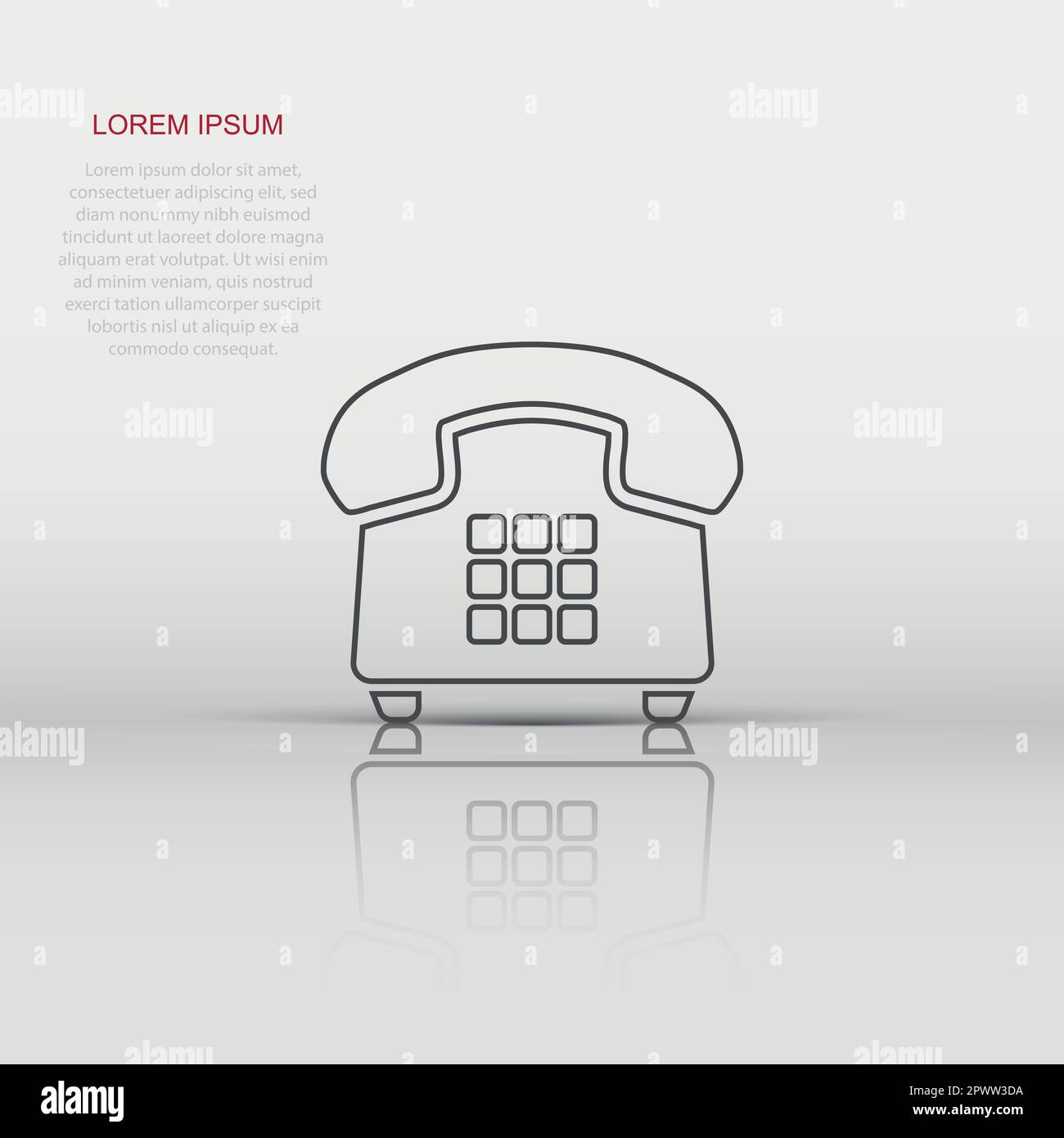 Vector phone icon in flat style. Telephone sign illustration pictogram ...