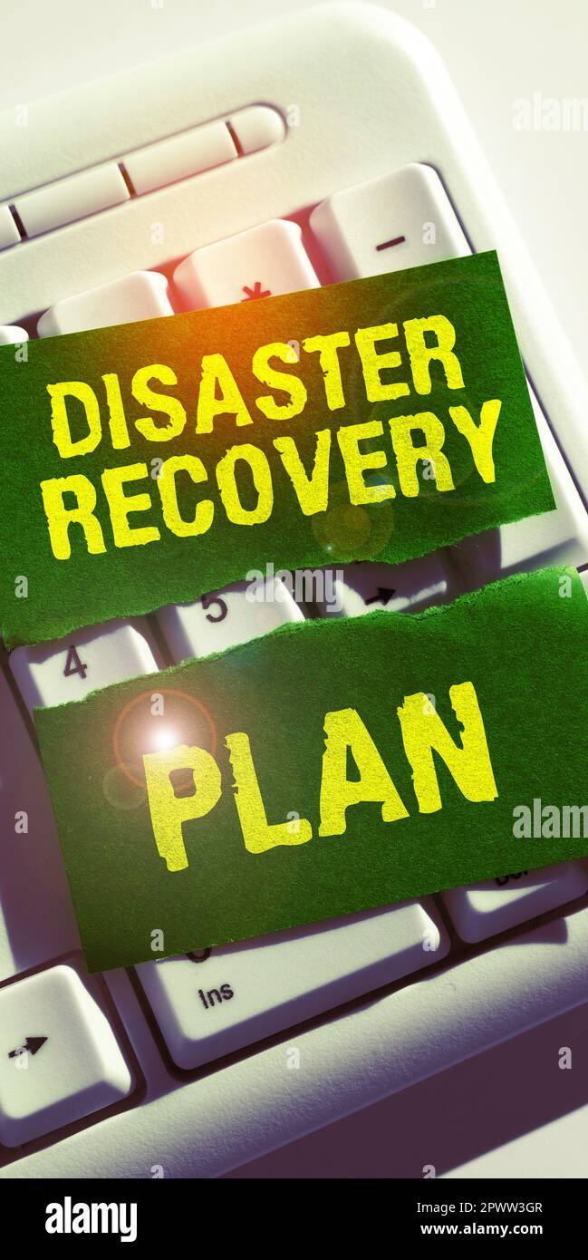 Text showing inspiration Disaster Recovery Plan, Conceptual photo ... Text showing inspiration Disaster Recovery Plan, Conceptual photo ...