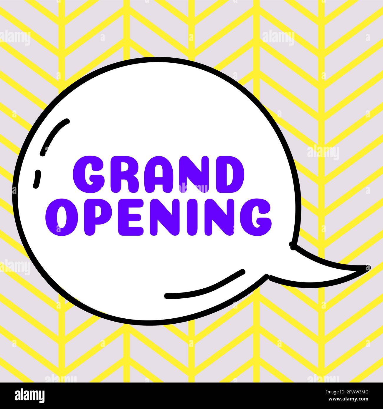 Text caption presenting Grand Opening, Word Written on Ribbon Cutting ...