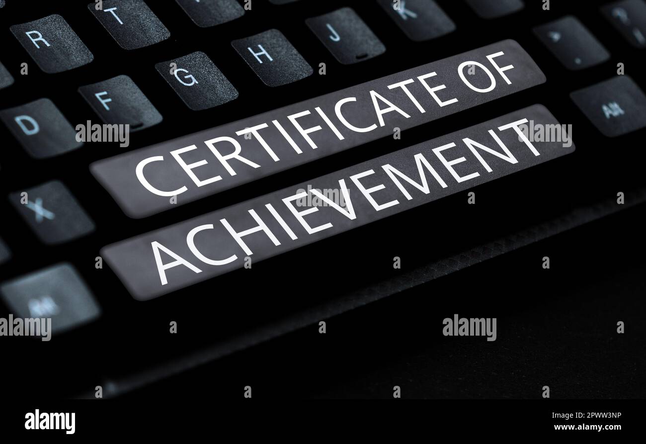 Handwriting text Certificate Of Achievement, Internet Concept certify ...