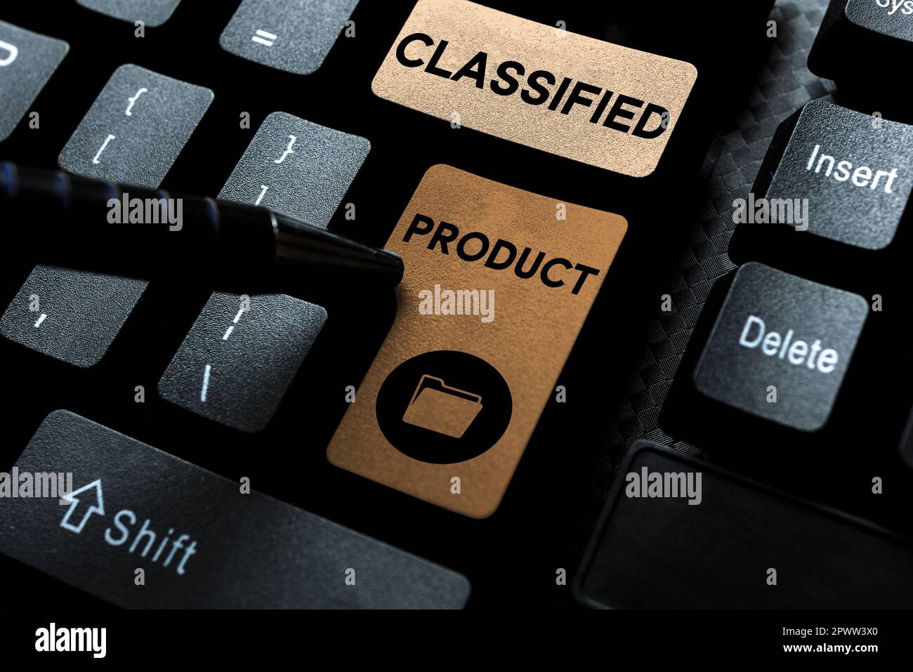 Text caption presenting Classified Product, Word for Sensitive Data Top ... Text caption presenting Classified Product, Word for Sensitive Data Top ...