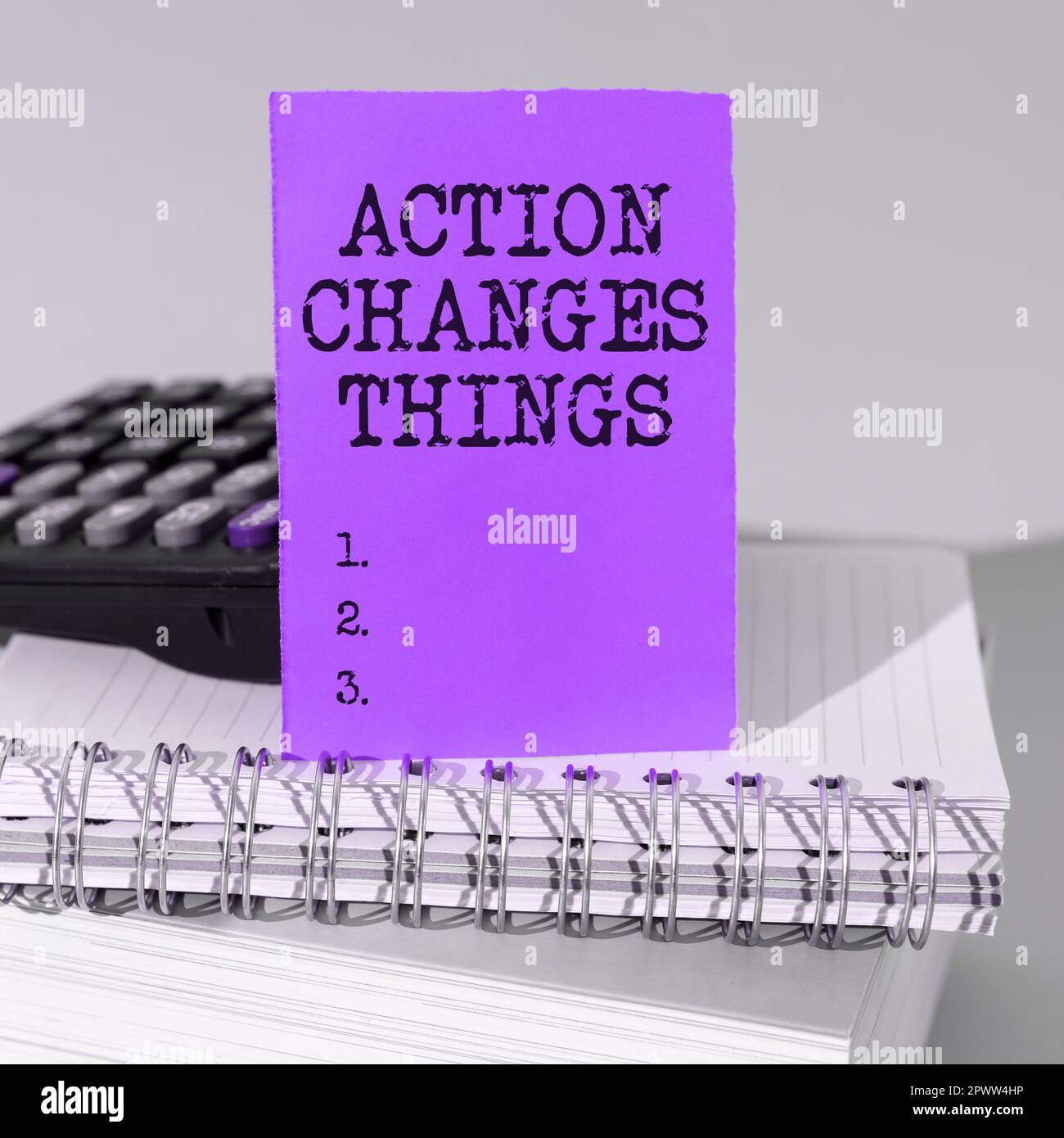 Text sign showing Action Changes Things, Business idea doing something ...