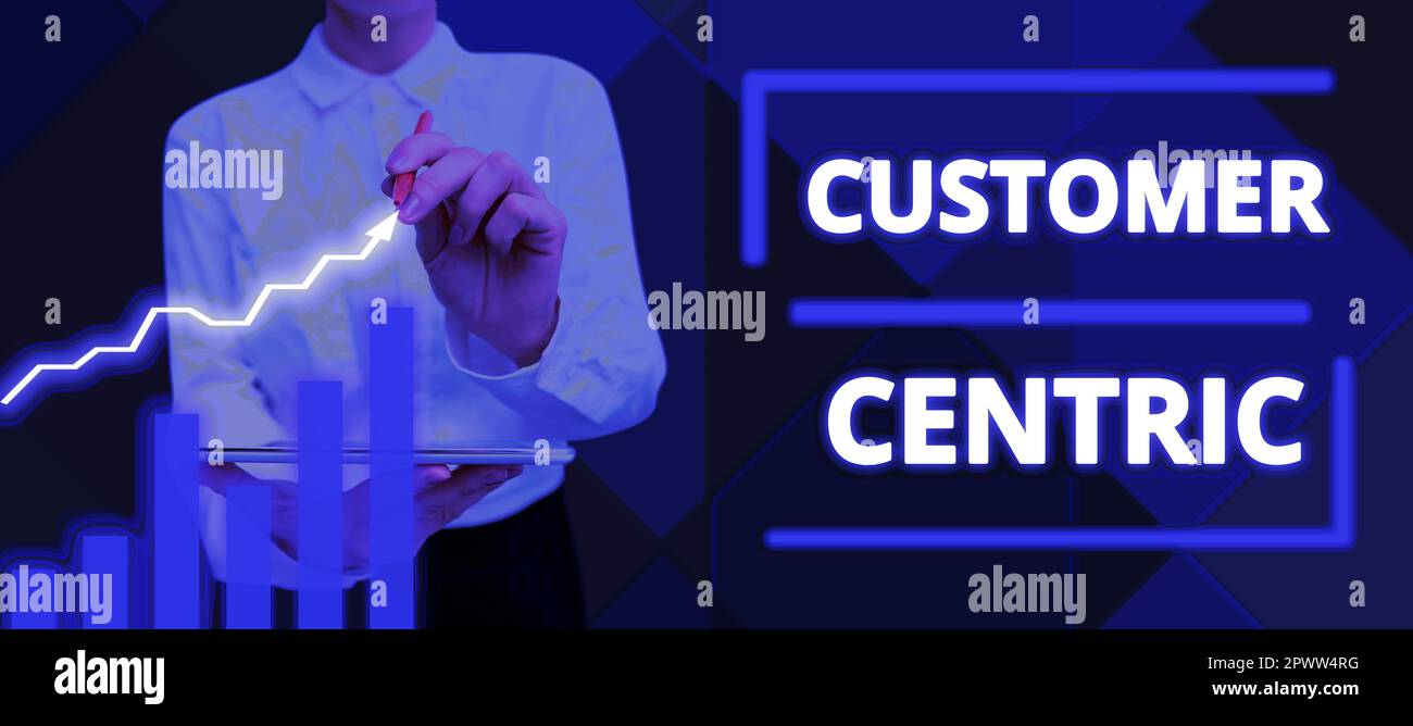 Text sign showing Customer Centric, Business overview process of ... Text sign showing Customer Centric, Business overview process of ...