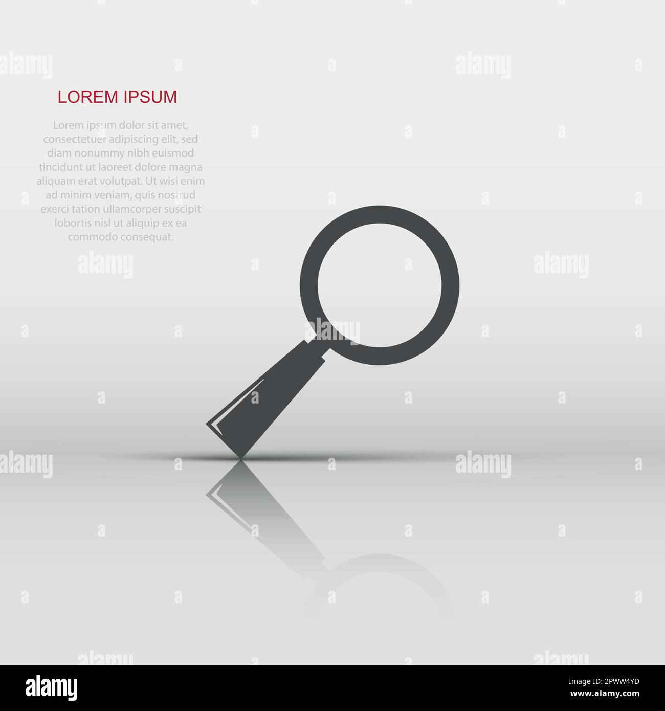 Vector loupe icon in flat style. Magnifier sign illustration pictogram ...