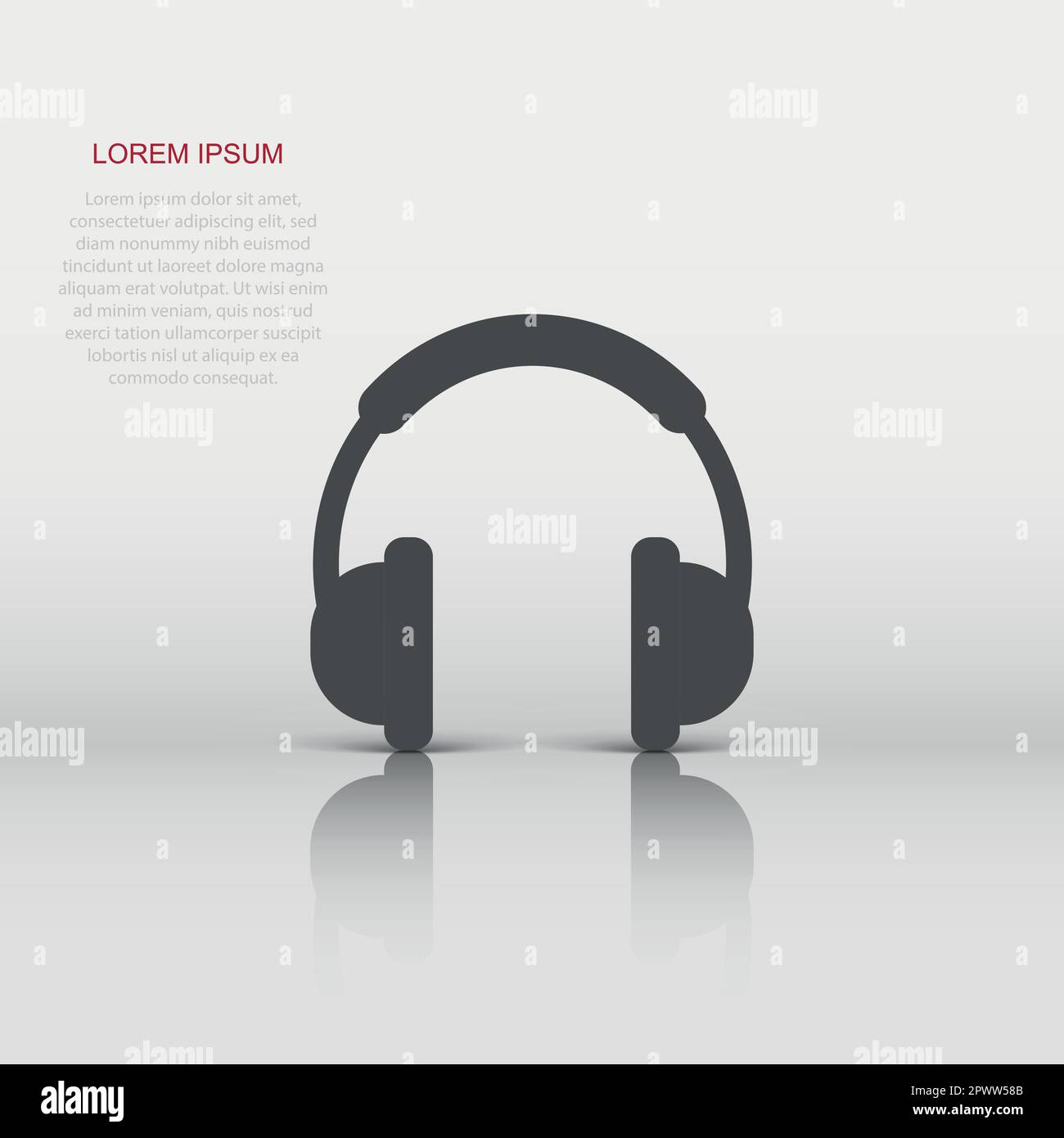 Vector headphone icon in flat style. Earphone headset sign illustration ...