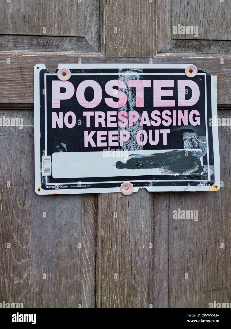 Posted: No Tresspassing - Keep Out - Black and White Sign on Abandoned ...
