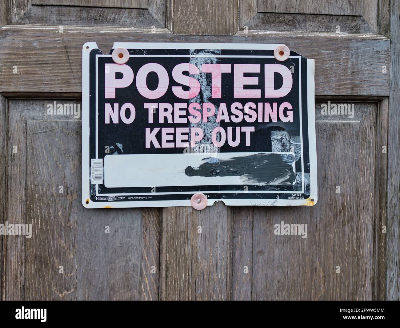 Posted: No Tresspassing - Keep Out - Black and White Sign on Abandoned ...