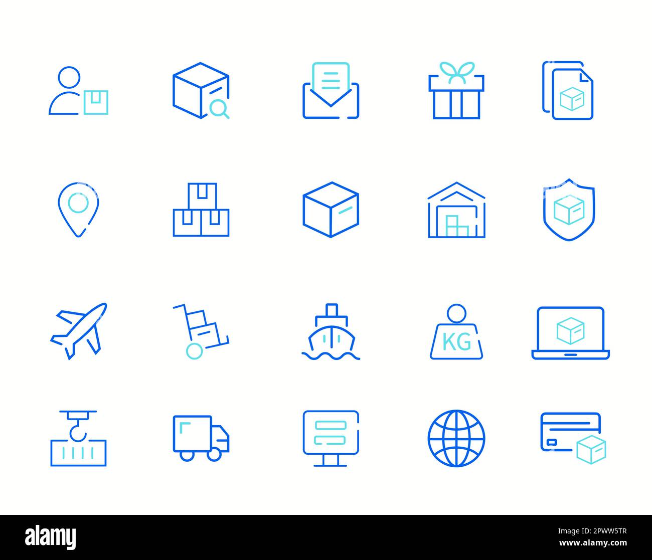 Simple Set of Shipping Related Vector Line Icons. Contains such Icons as Courier, Package ...