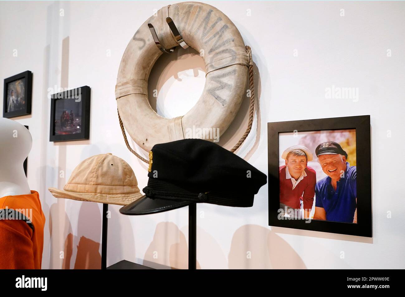 Props used on the television show "Gilligan's Island" sit on display ...