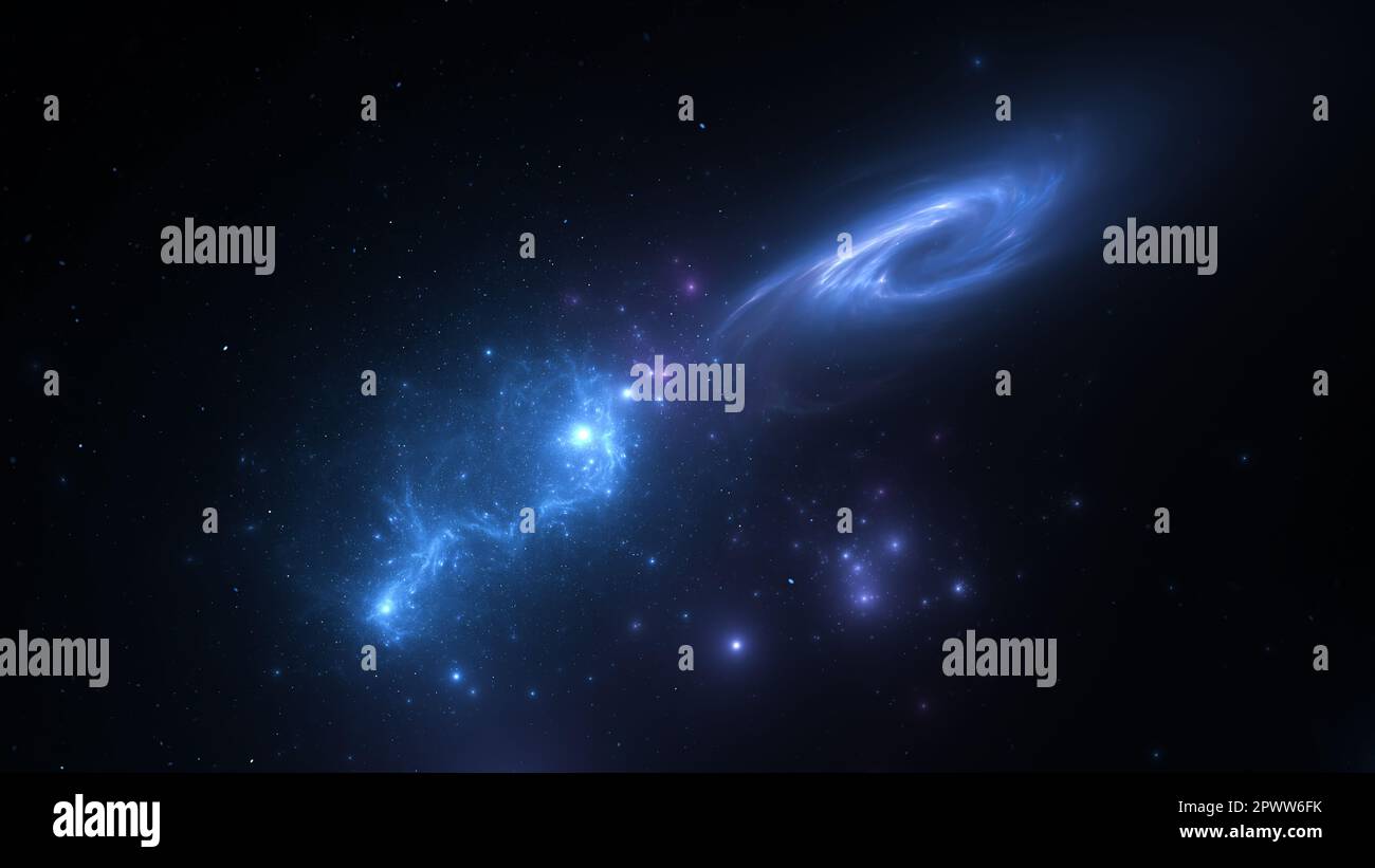 Galaxies nebulae and stars in the universe. Creation of new worlds ...