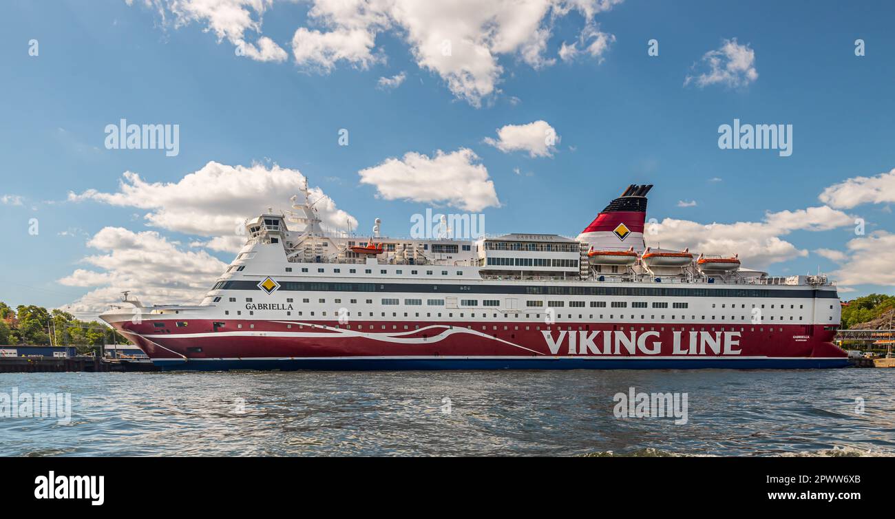 Stockholm, Sweden - July 05 2018: RoRo passenger ferry Gabriella, IMO ...