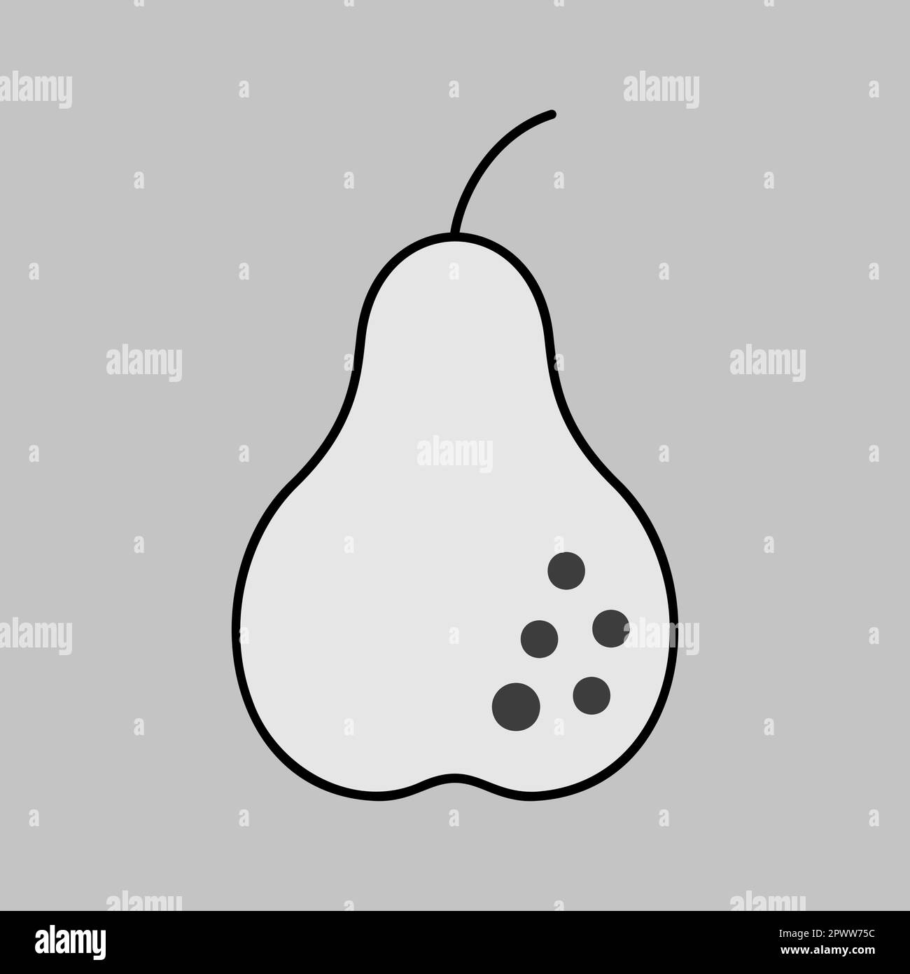 Pear vector grayscale icon. Graph symbol for food and drinks web site ...