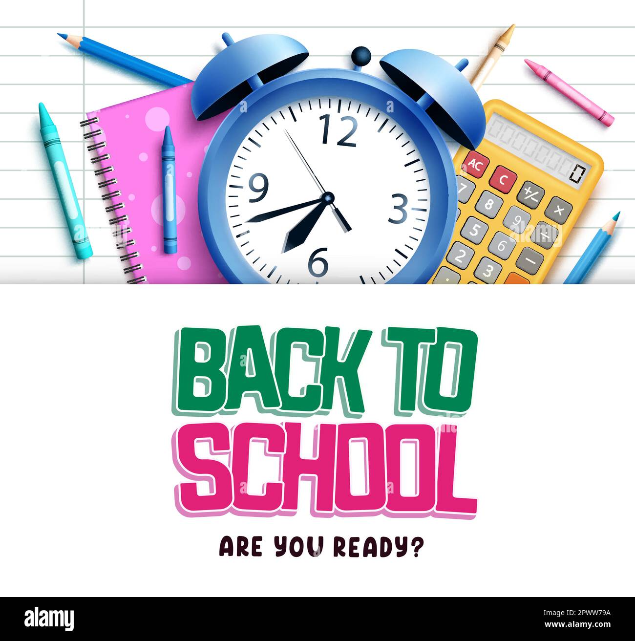 Back to school vector template. Back to school text in empty space with ...