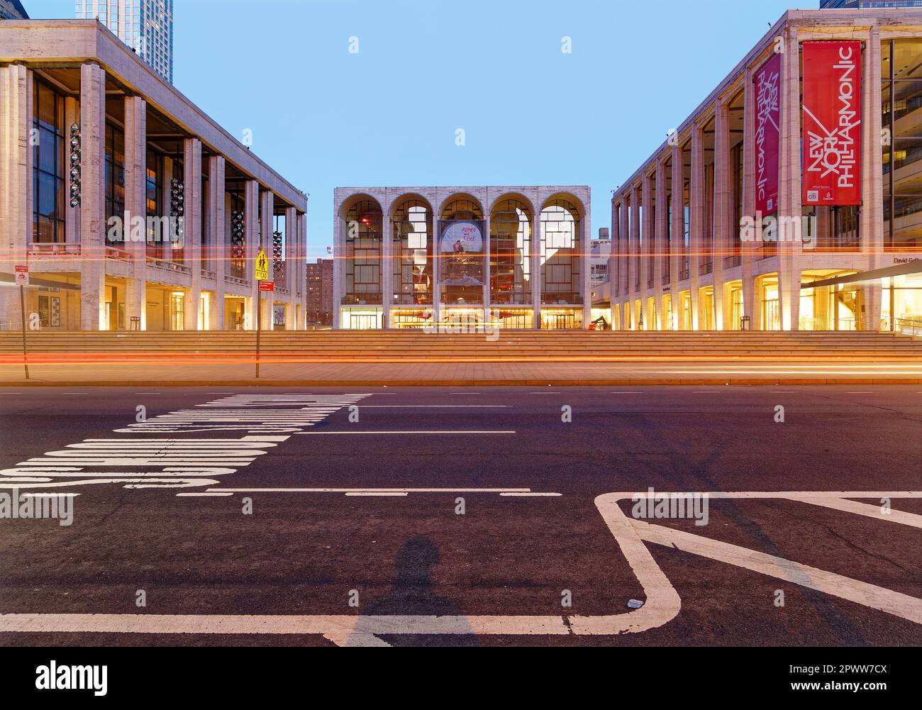 Lincoln Center at dawn: View of David H. Koch Theater, Metropolitan ...