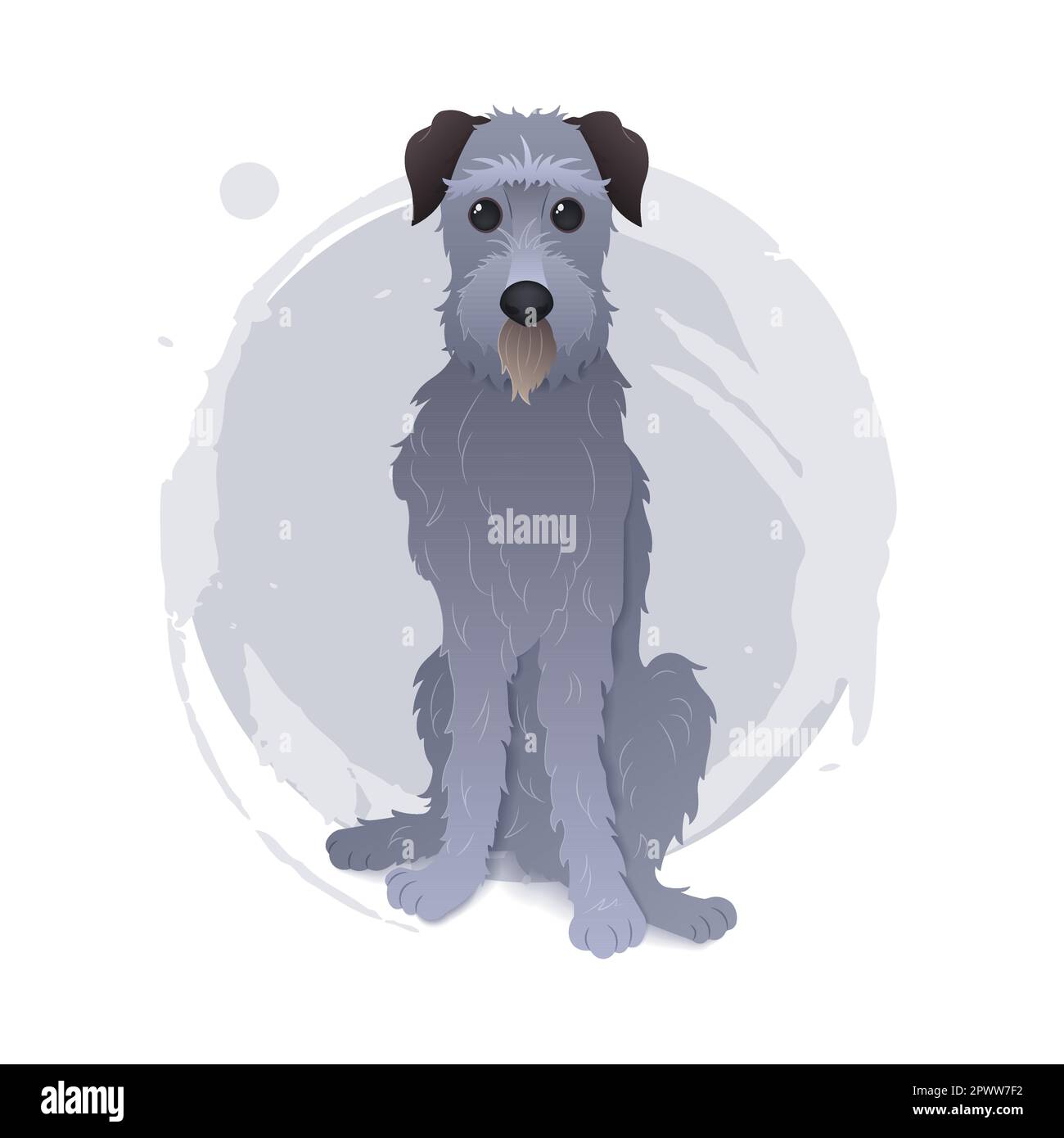 isolated vector art with cartoon irish wolfhound Stock Vector Image ...