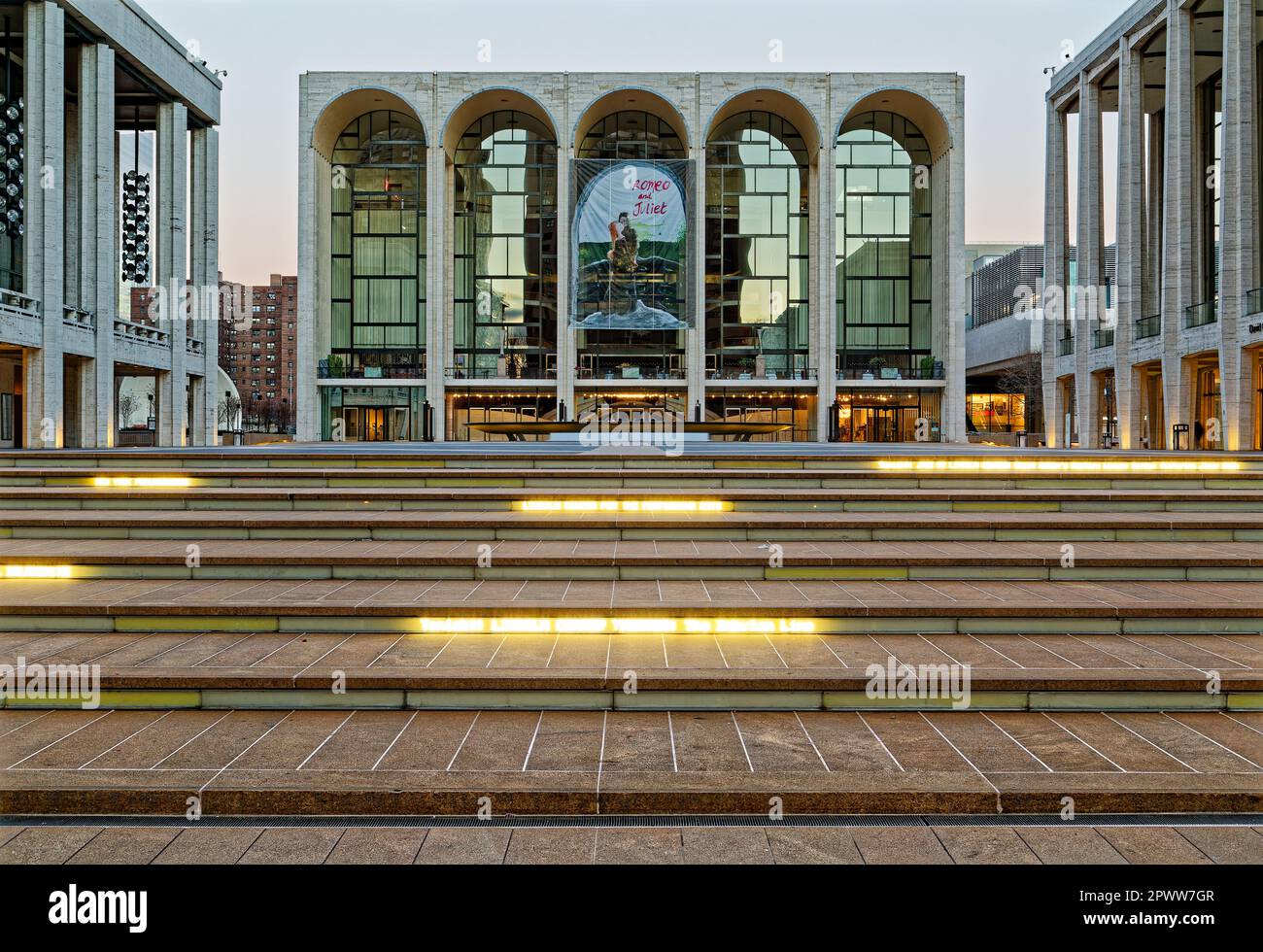 Lincoln Center at dawn: View of David H. Koch Theater, Metropolitan ...