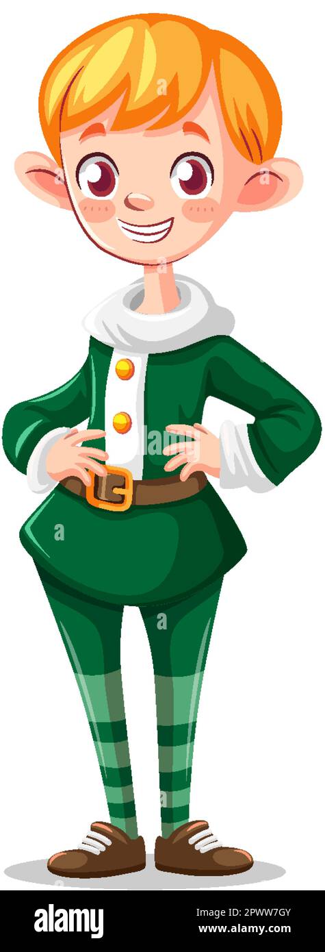 Elf cartoon Christmas character illustration Stock Vector Image & Art ...