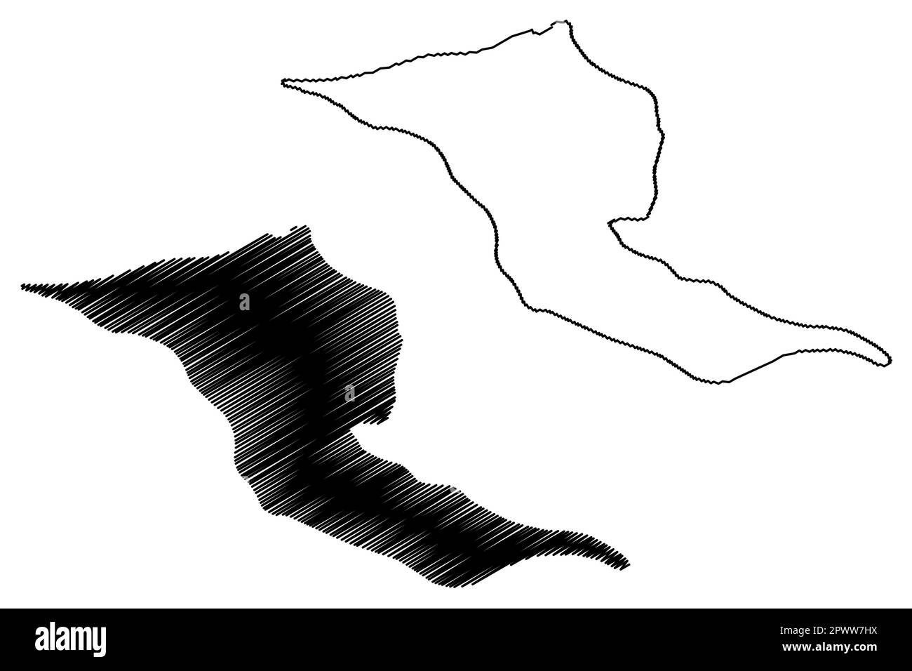 Lake Suraj Tal (Republic of India) map vector illustration, scribble ...