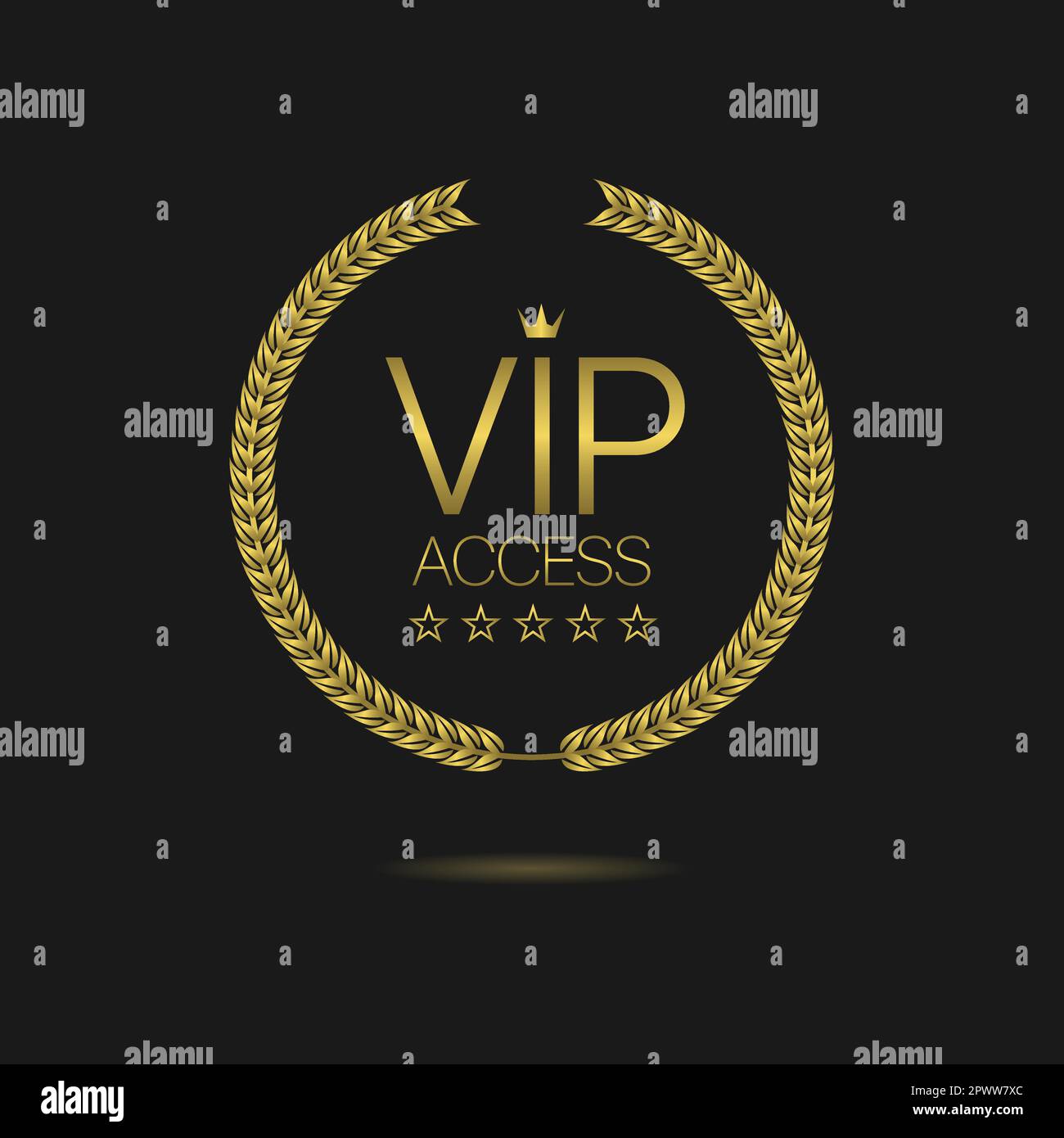 Vip member golden laurel wreath vector label Stock Vector Image & Art ...