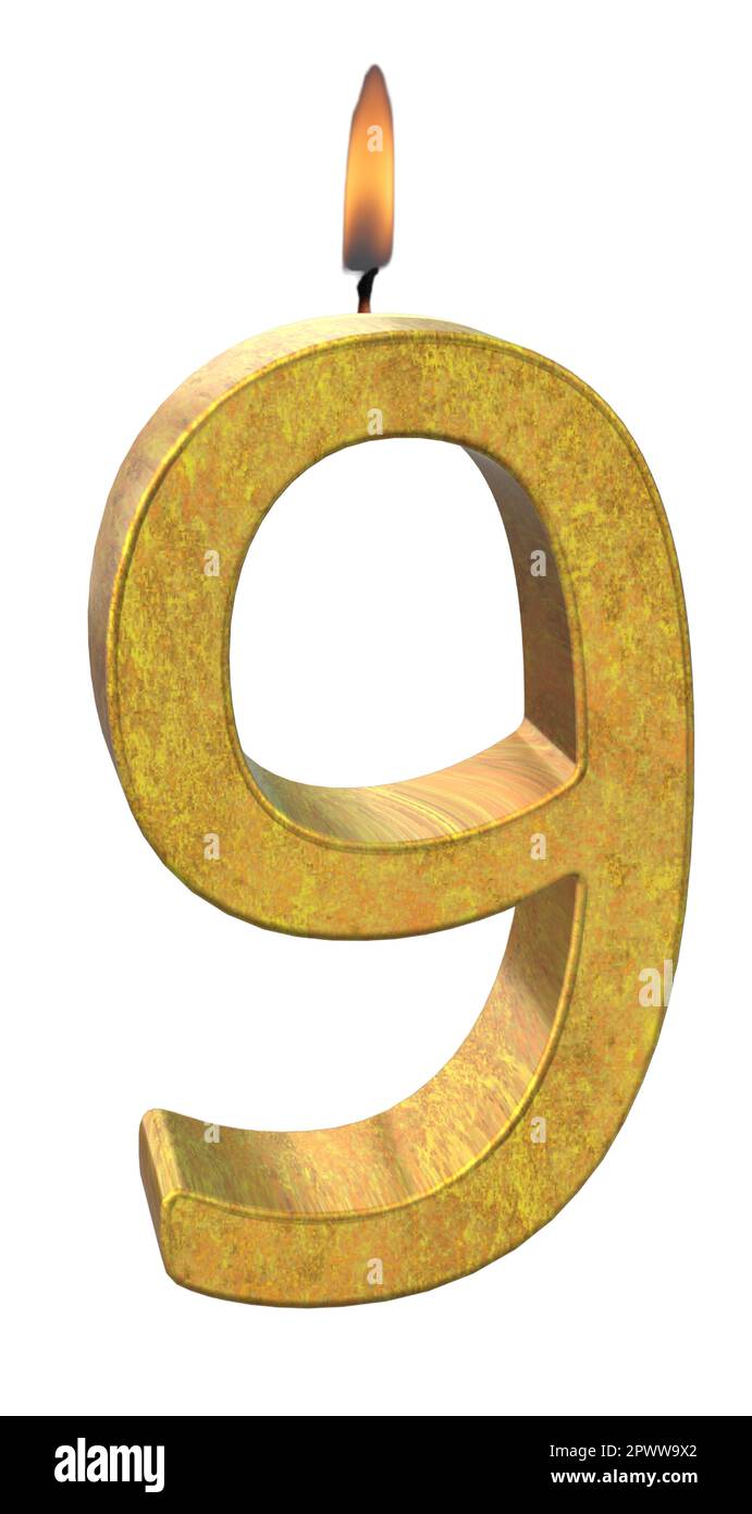 Number 9 birthday candle Stock Vector Images - Alamy