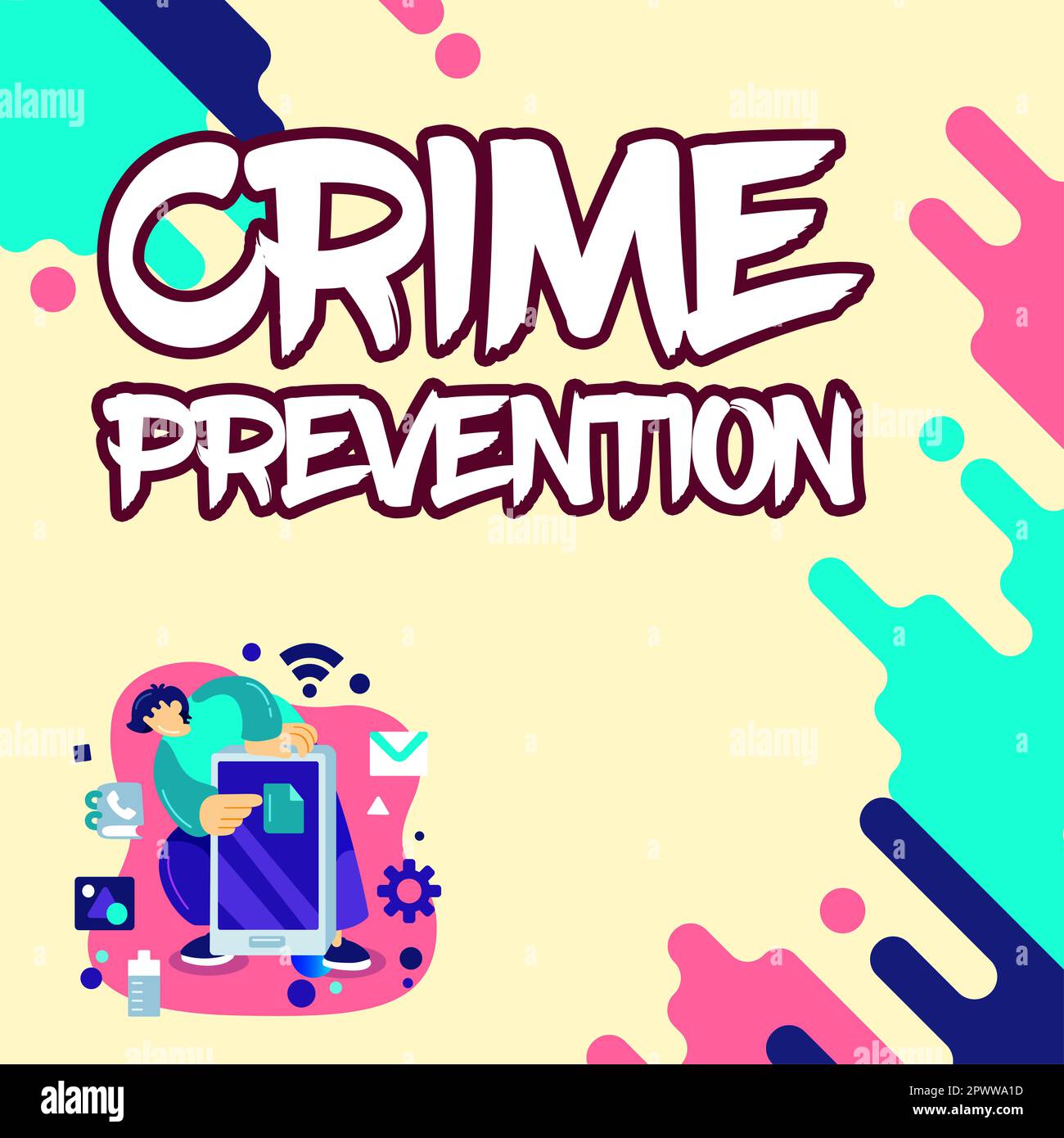 Text showing inspiration Crime Prevention, Concept meaning Federal ...