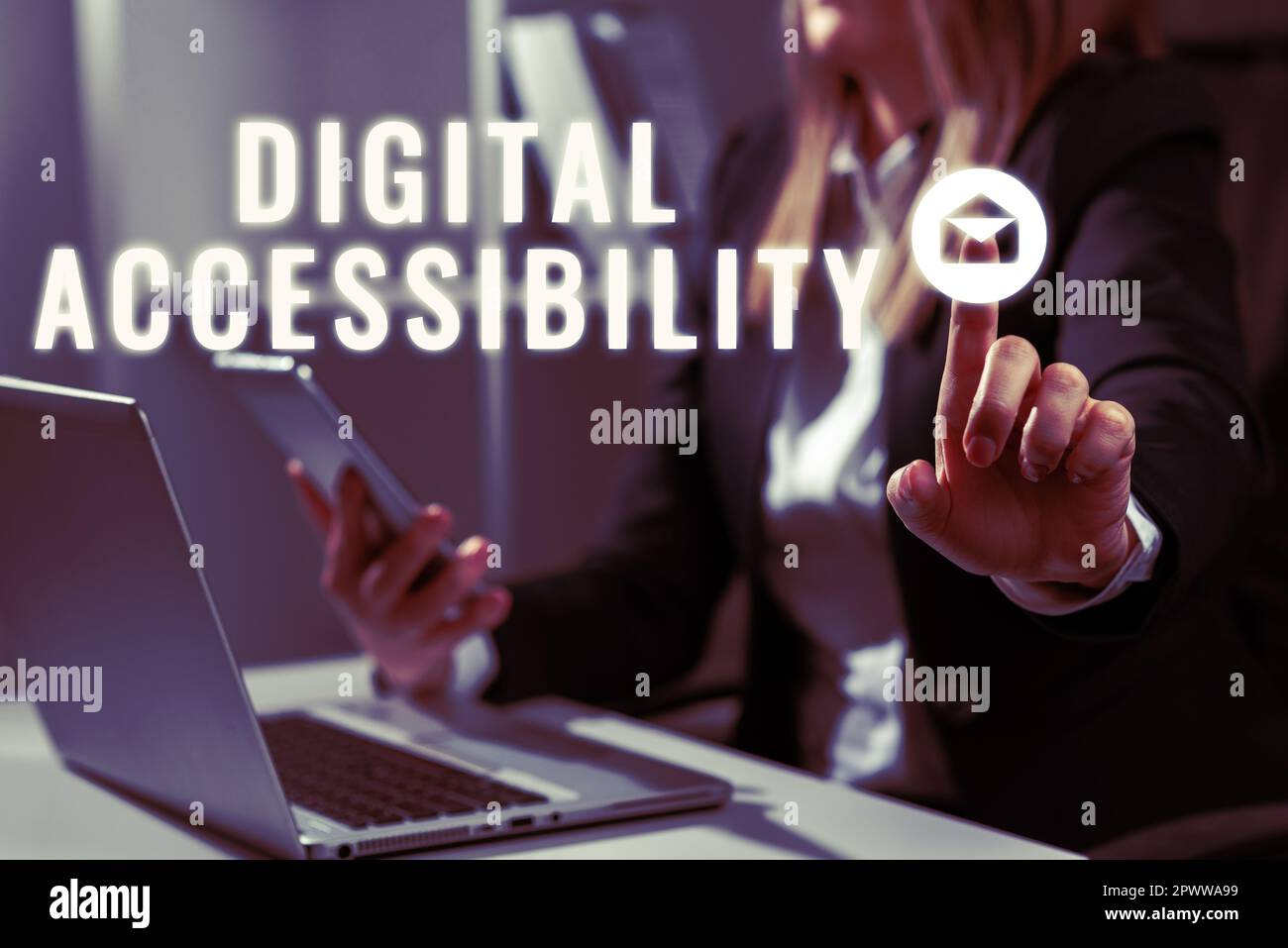 Hand writing sign Digital Accessibility, Word Written on electronic ...