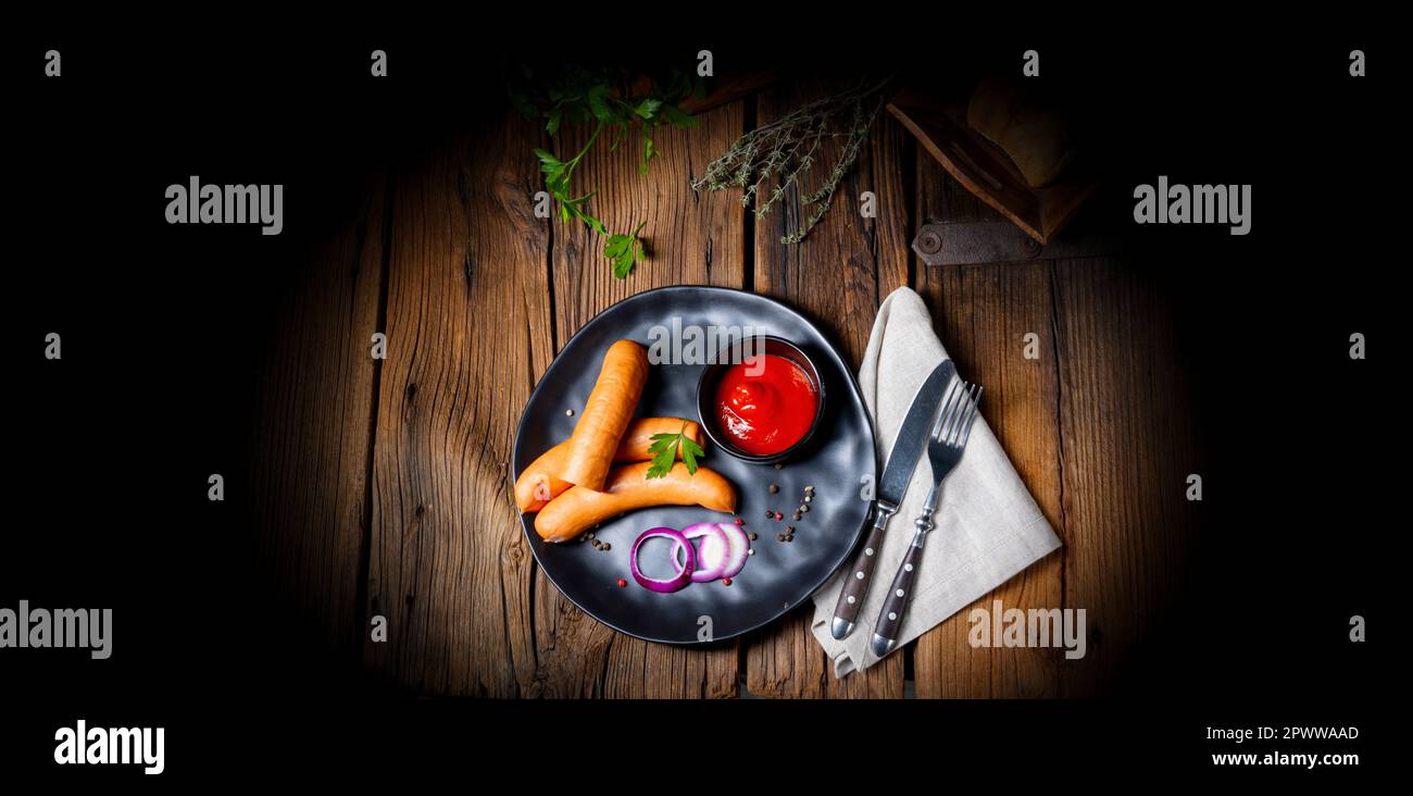 Delicious warm ham bockwurst Stock Photo - Alamy