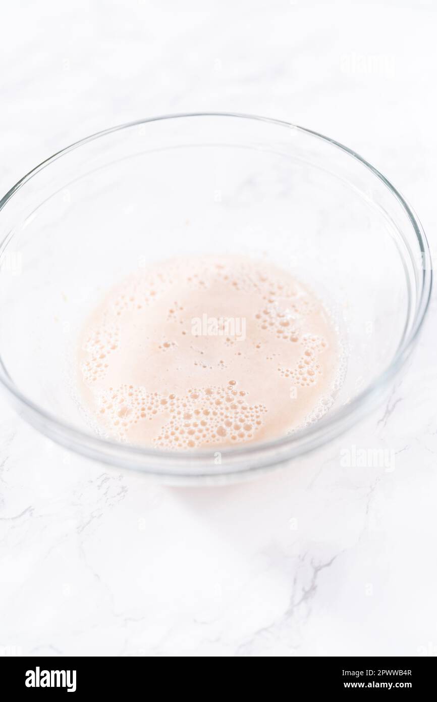Activating dry yeast Stock Photo - Alamy