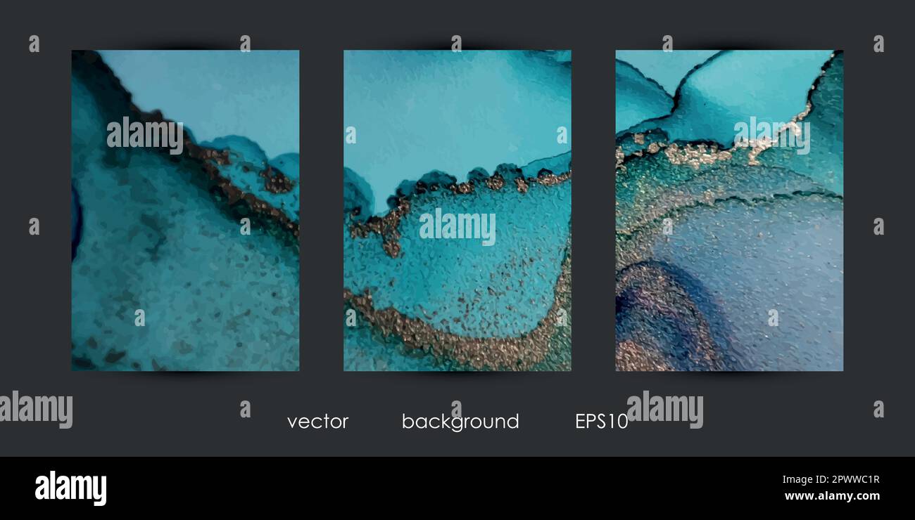 Alcohol ink vector texture banner. Fluid ink abstract background Stock ...
