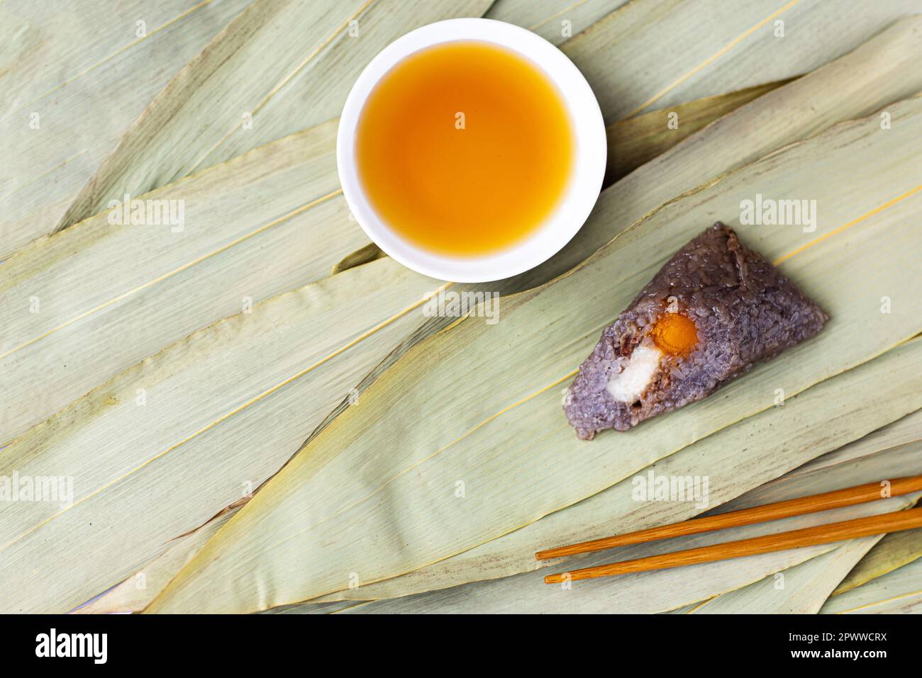 Traditional Chinese food for Dragon boat festival. Closeup zongzi or ...