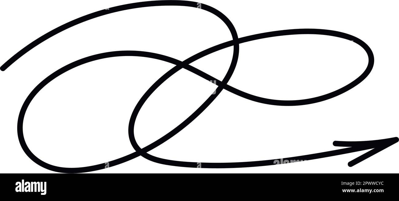 Hand drawn line spiral arrow. Vector isolated illustration Stock Vector ...