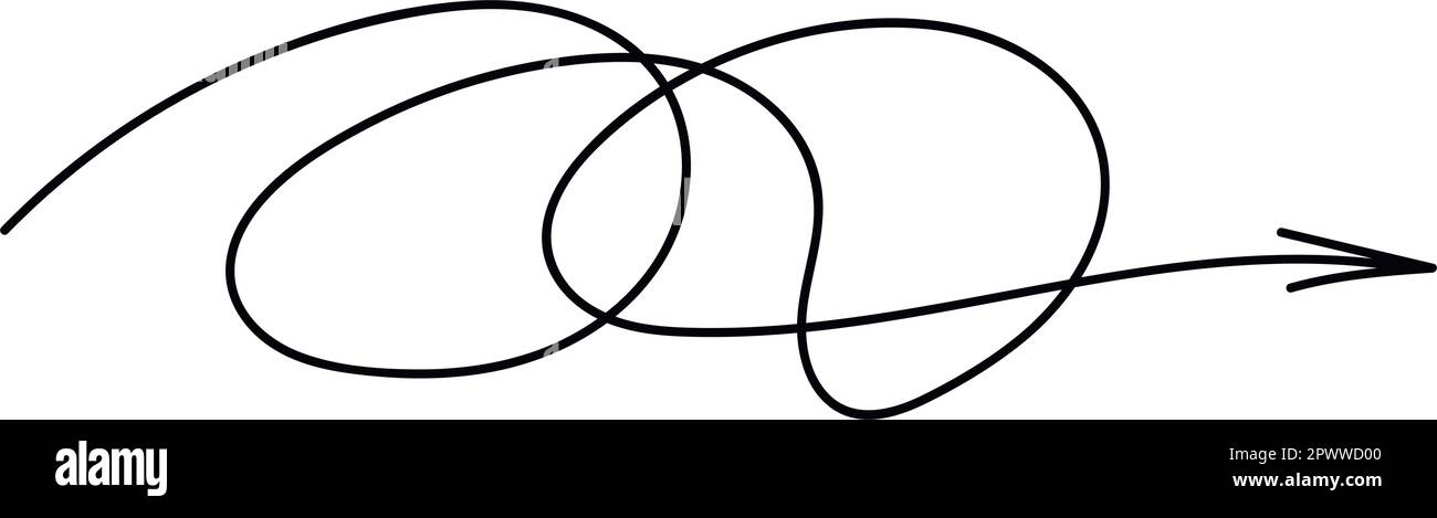 Hand drawn line spiral arrow. Vector isolated illustration Stock Vector ...
