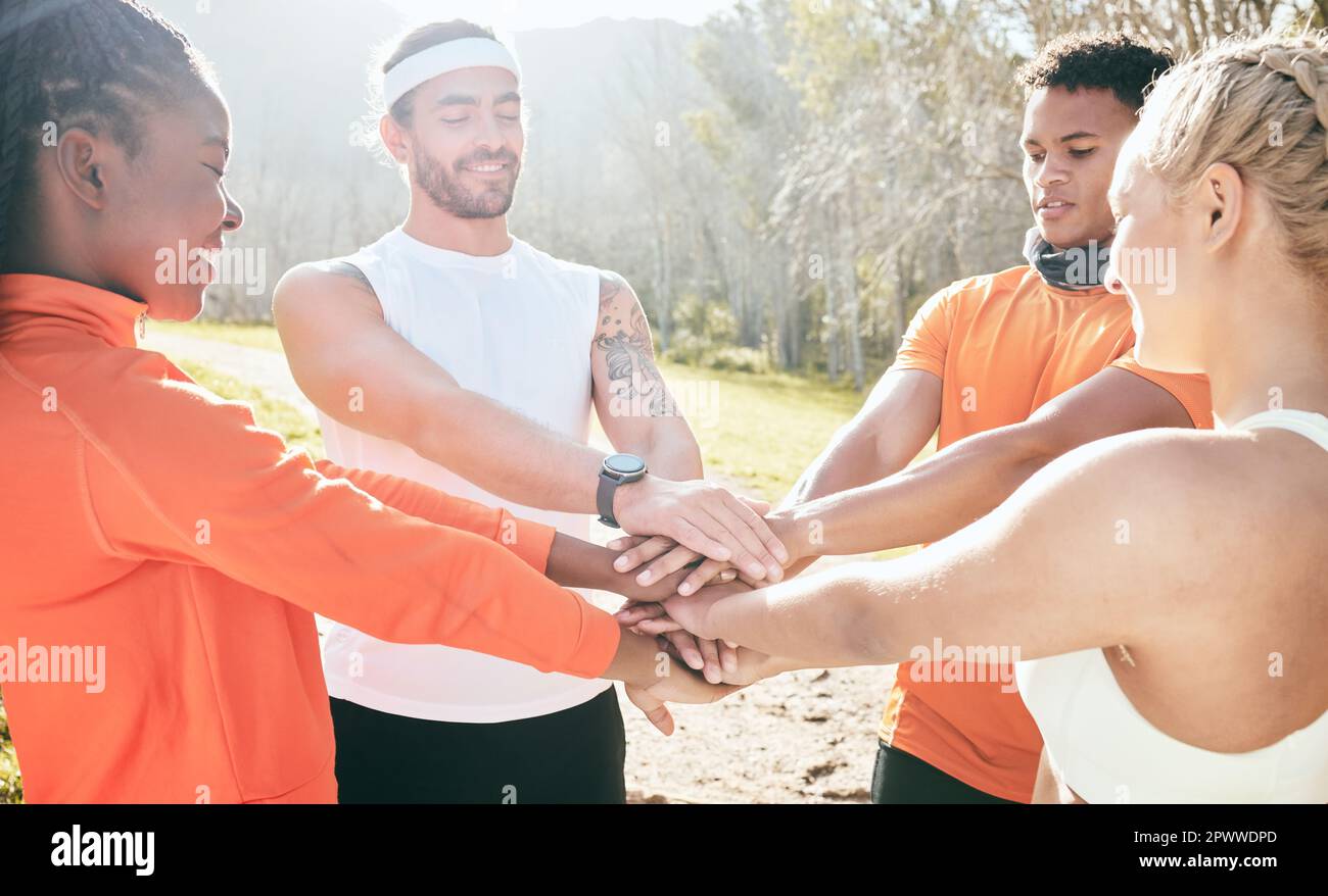 We keep each other motivated. a diverse group of friends standing ...