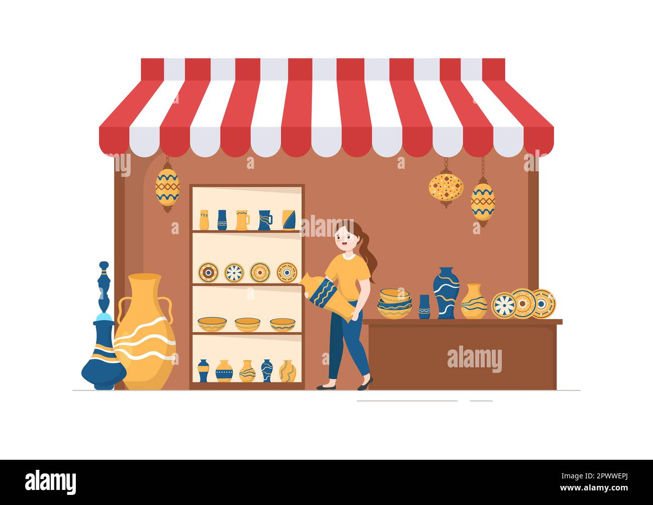 Souvenir Shop with Various the Gifts, Decorative Vases and Jewelry to ...