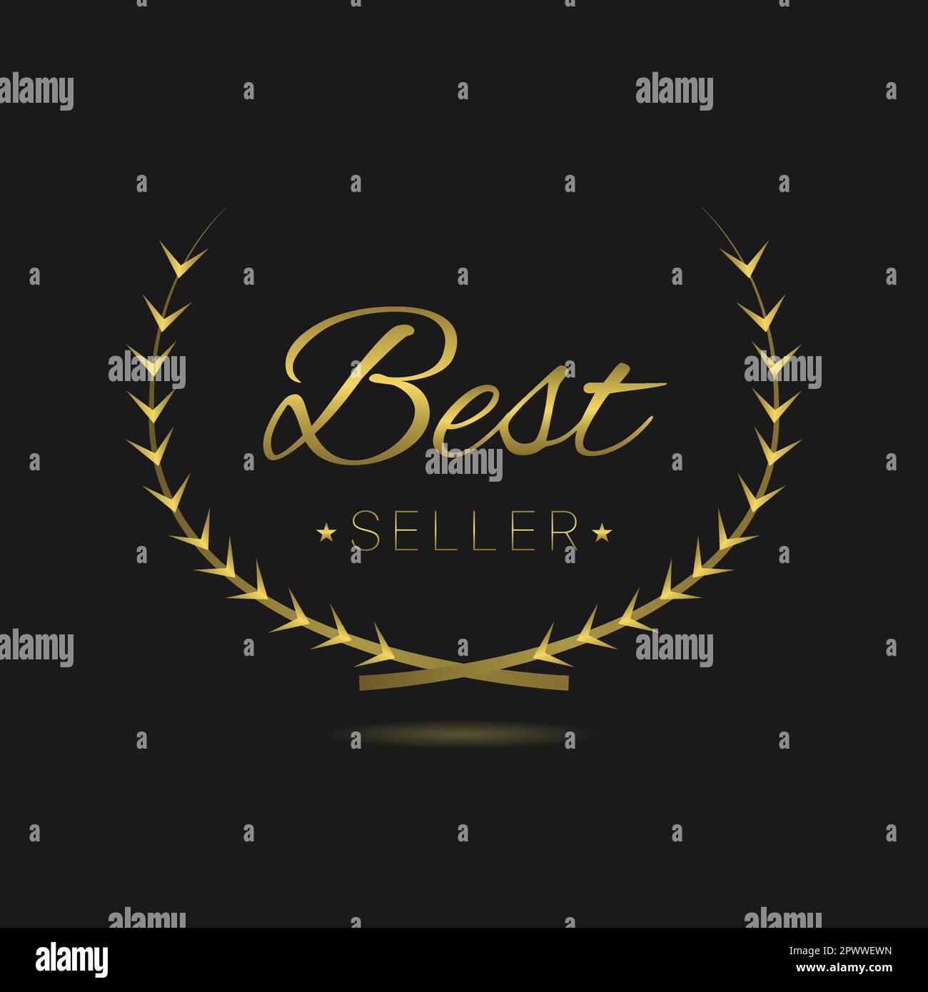 Best seller Golden laurel wreath label Stock Vector Image & Art - Alamy