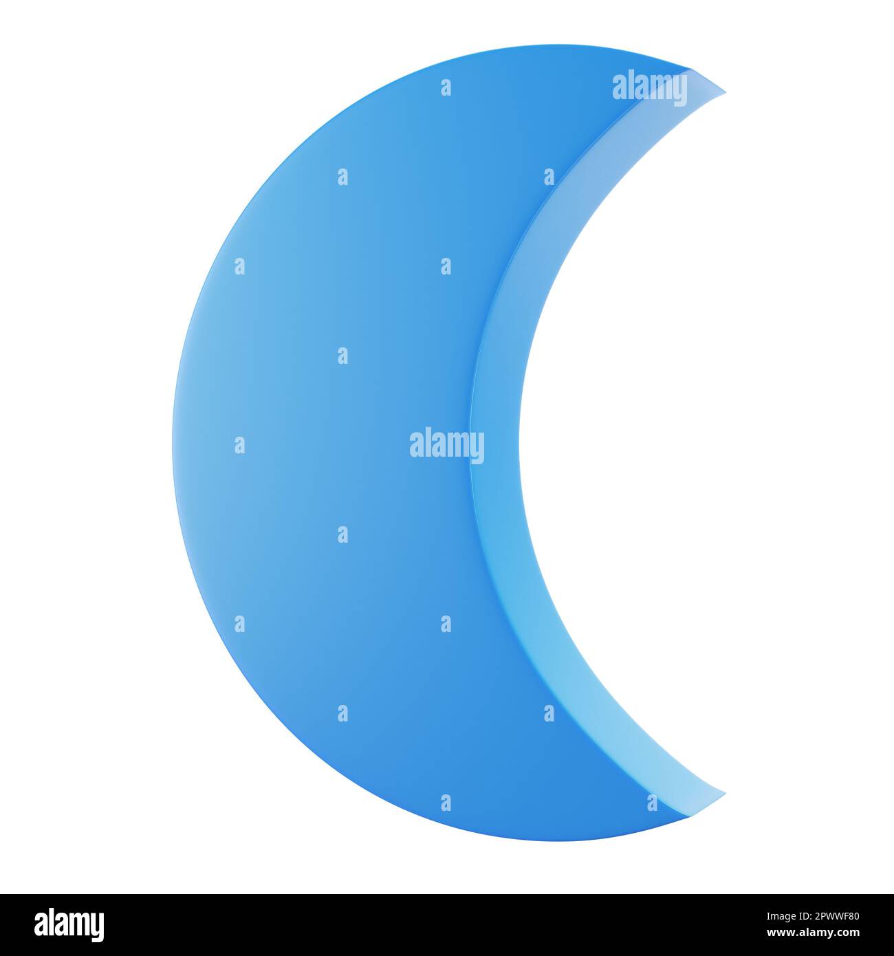 Cartoon style blue moon isolated on white background. 3d rendering ...