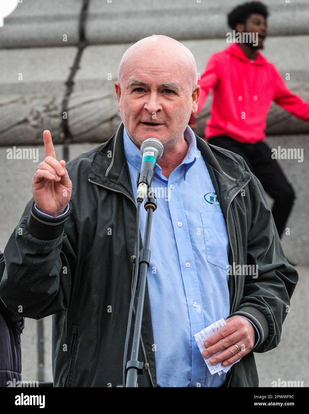 London, UK. 01st May, 2023. Mick Lynch, General Secretary of the RMT ...