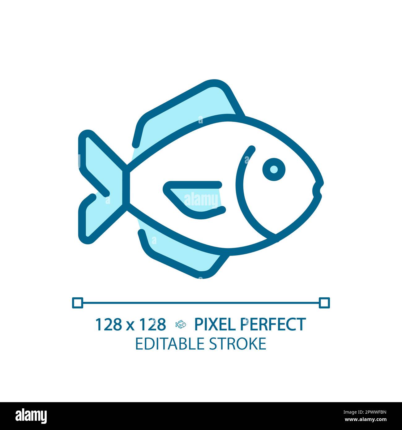Fish pixel perfect blue RGB color icon Stock Vector Image & Art - Alamy