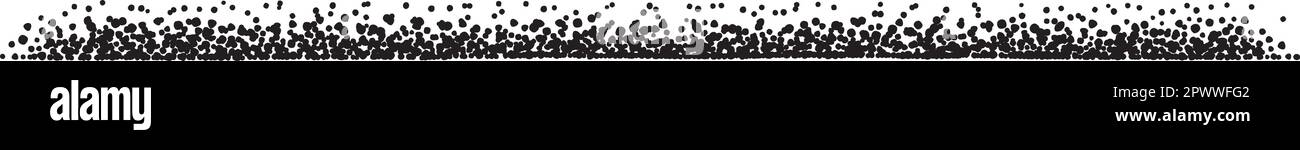 A border to use as a divider, made with messy and irregular black dots ...