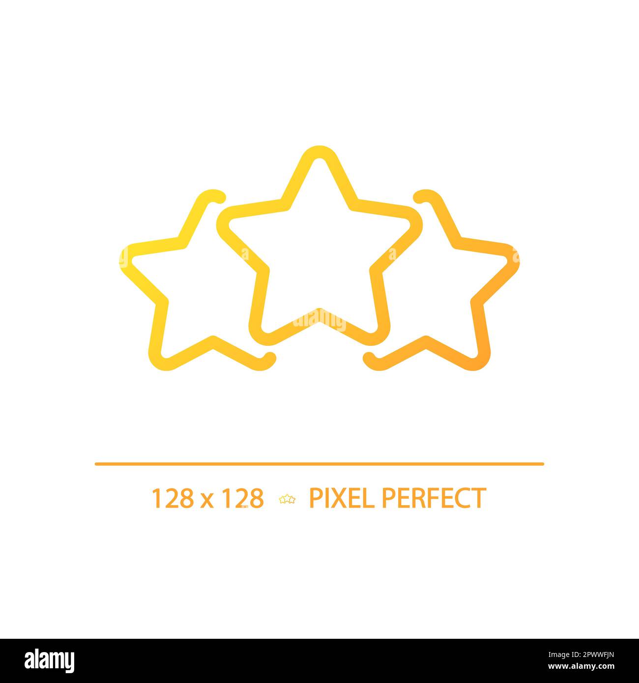 Three stars pixel perfect gradient linear vector icon Stock Vector ...