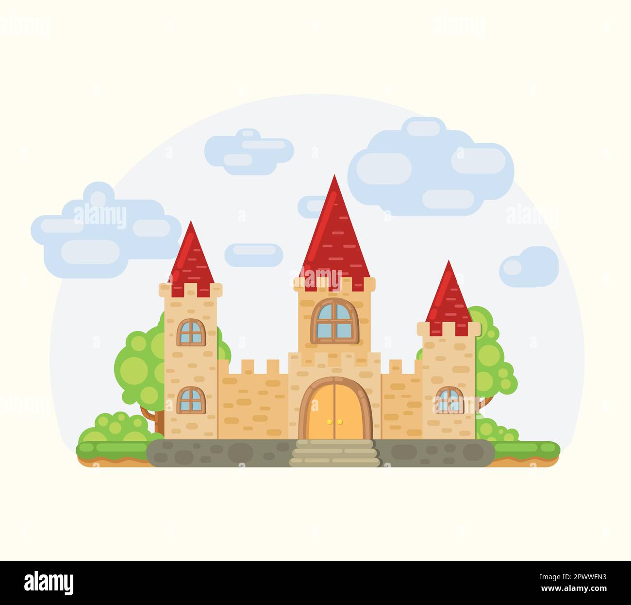 Cartoon castle in flat style Stock Vector Image & Art - Alamy