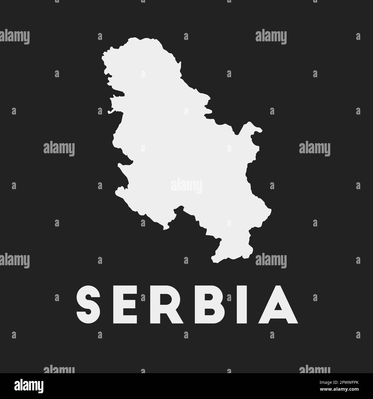 Serbia icon. Country map on dark background. Stylish Serbia map with ...