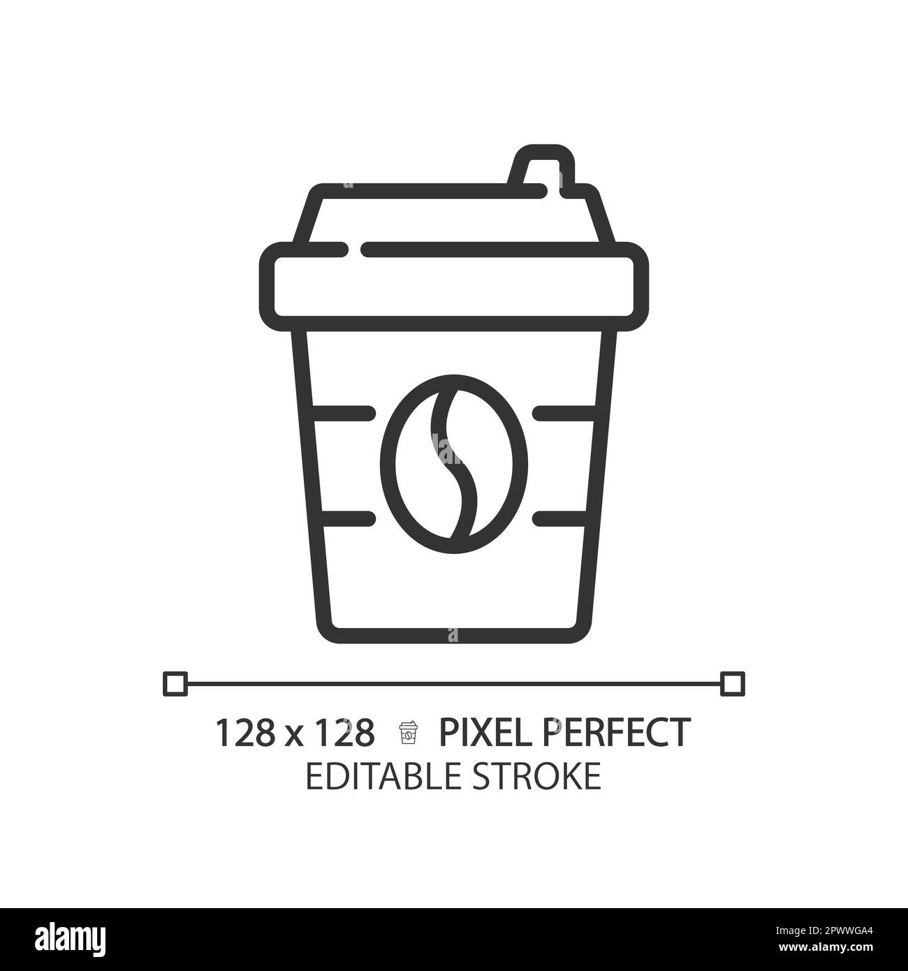 Coffee pixel perfect linear icon Stock Vector Image & Art - Alamy