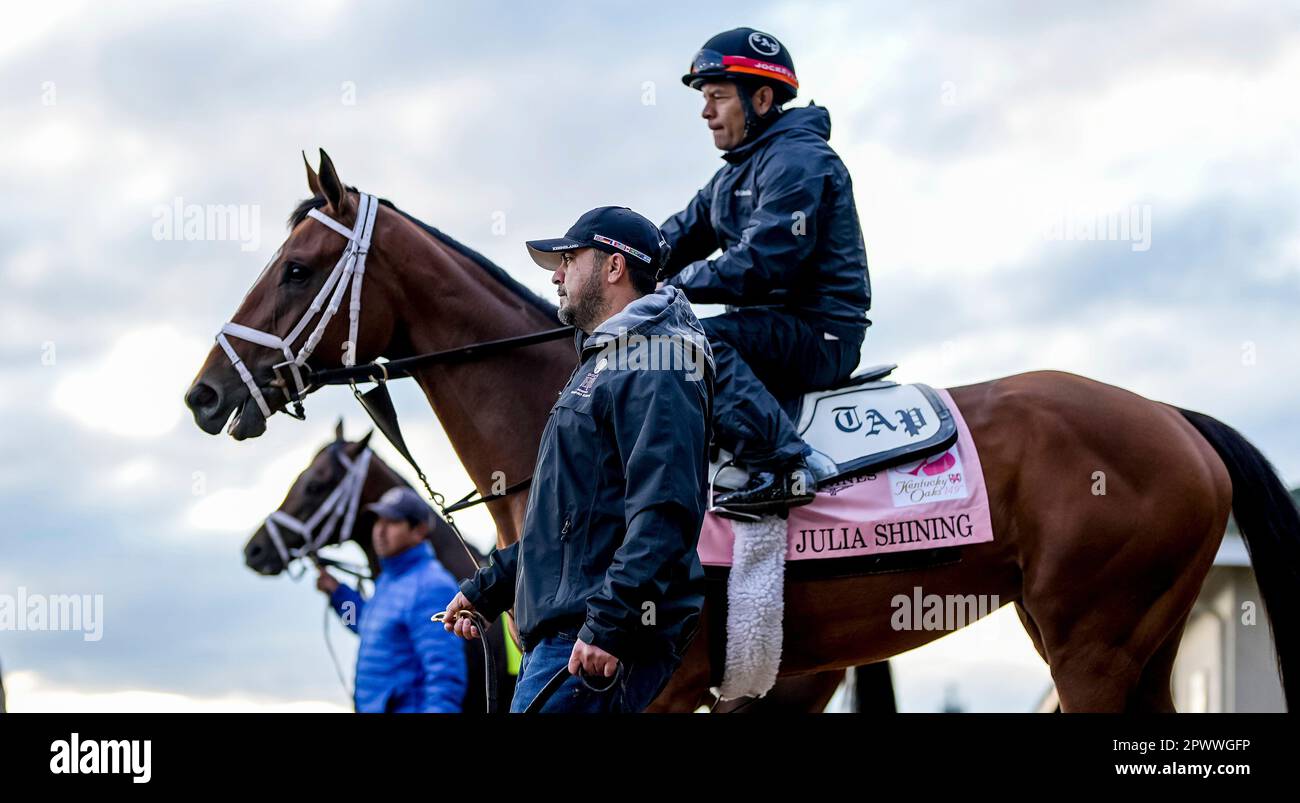 May 1, 2023, Louisville, KY, USA: Julia Shining heads to the track as ...