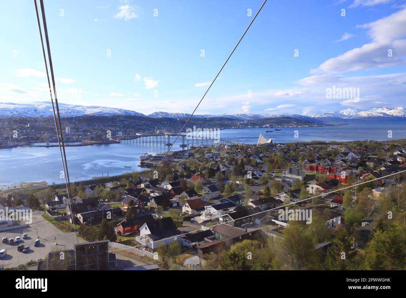 Incredible View to Tromso city in Norway from Storsteinen peak in ...