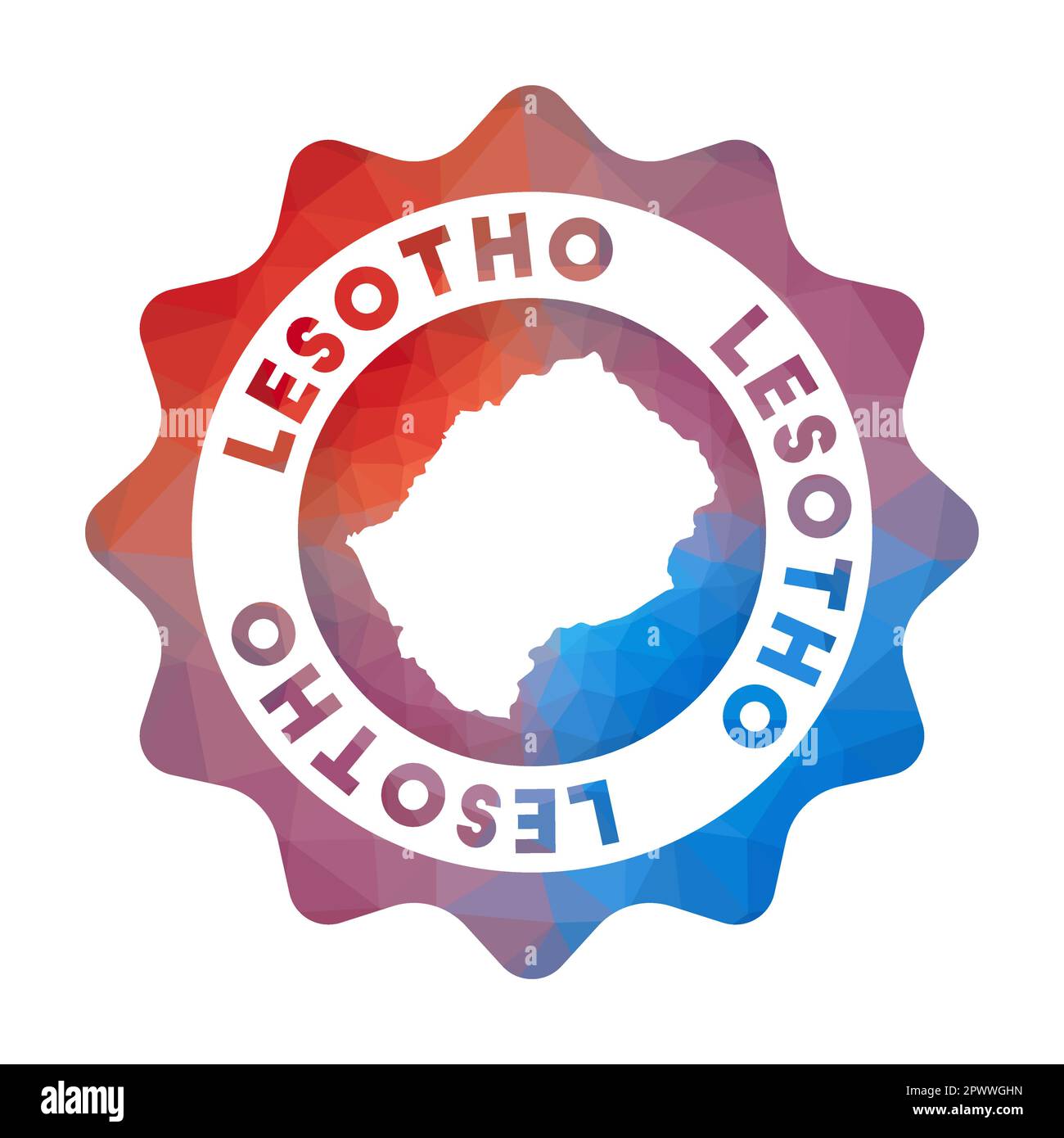 Lesotho low poly logo. Colorful gradient travel logo of the country in geometric style Stock ...