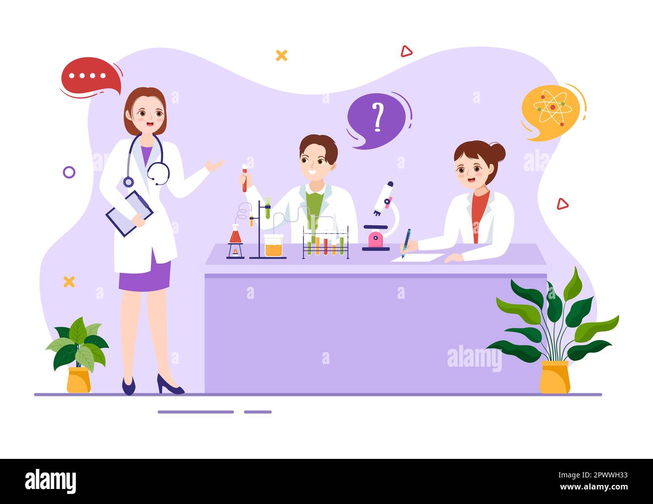 Medical School with Students Listening to Doctor Lecture and Learning ...