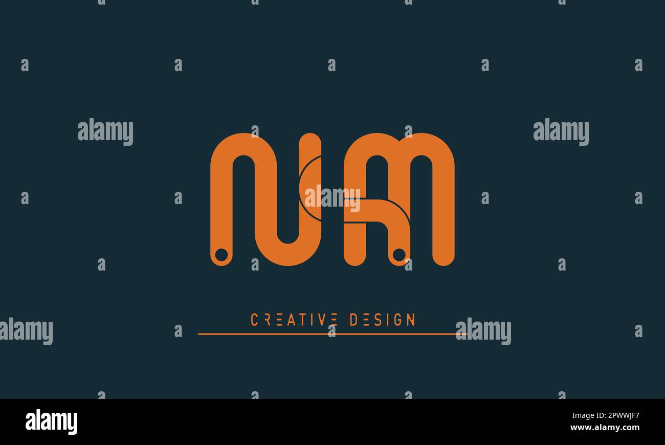 Alphabet letters Modern Creative logo NM , MN Stock Vector Image & Art ...